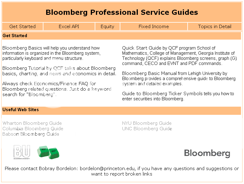 Bloomberg Professional Service Guides – Bull&Bear – The Financial Blog